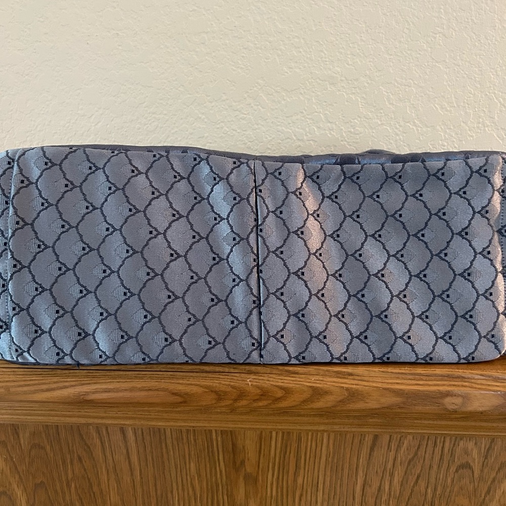 Offhand Designs Bag, Blue Brocade Shiny Fabric. 13” B… - Gem